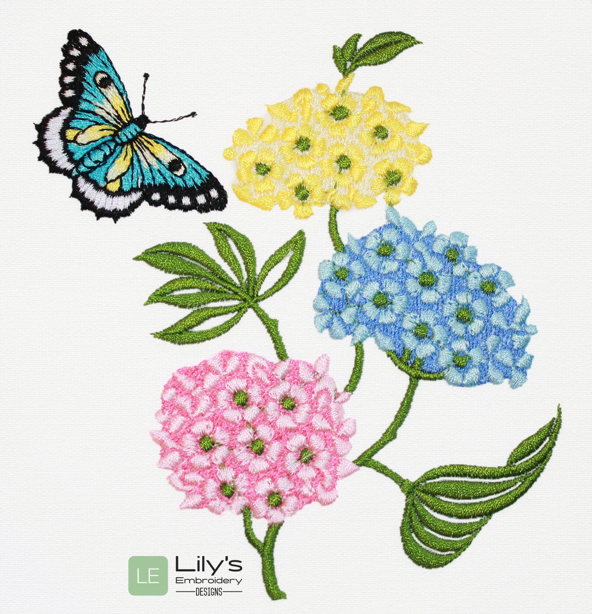 Hydrangeas Machine Embroidery Design | Machine Embroidery Designs 5 ...