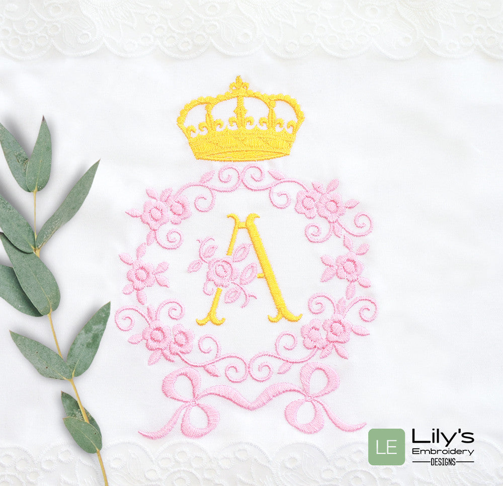 Floral Monogram Frame Machine Embroidery Design by Lilys Embroidery ...