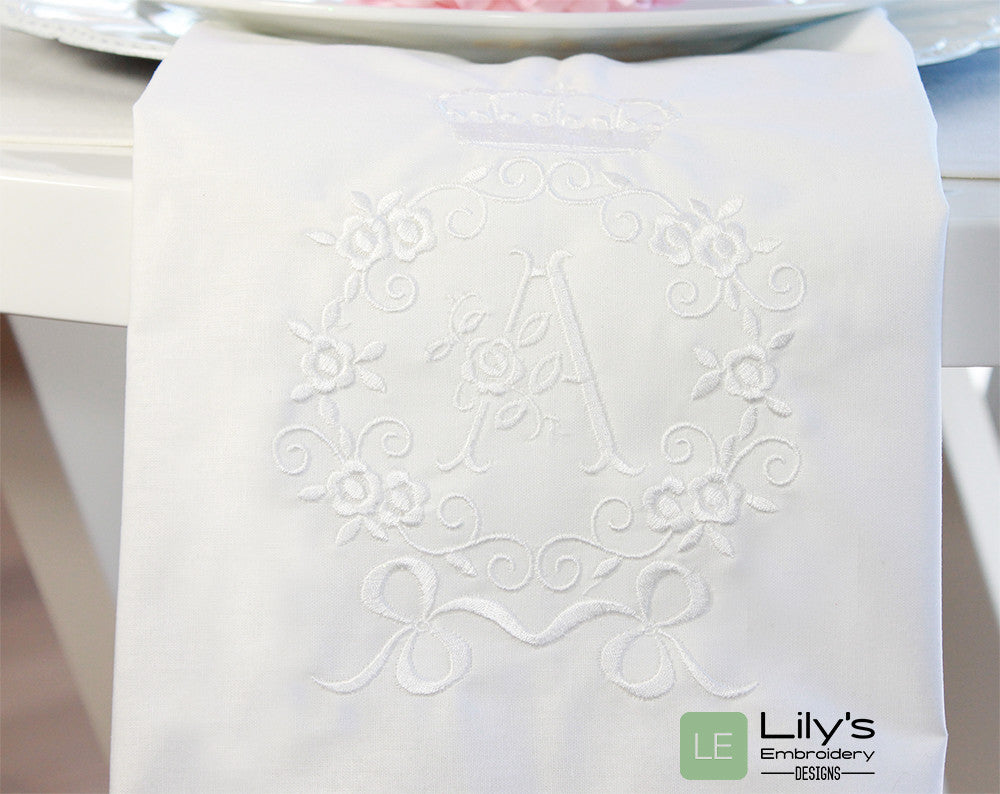 Floral Monogram Frame Machine Embroidery Design by Lilys Embroidery ...