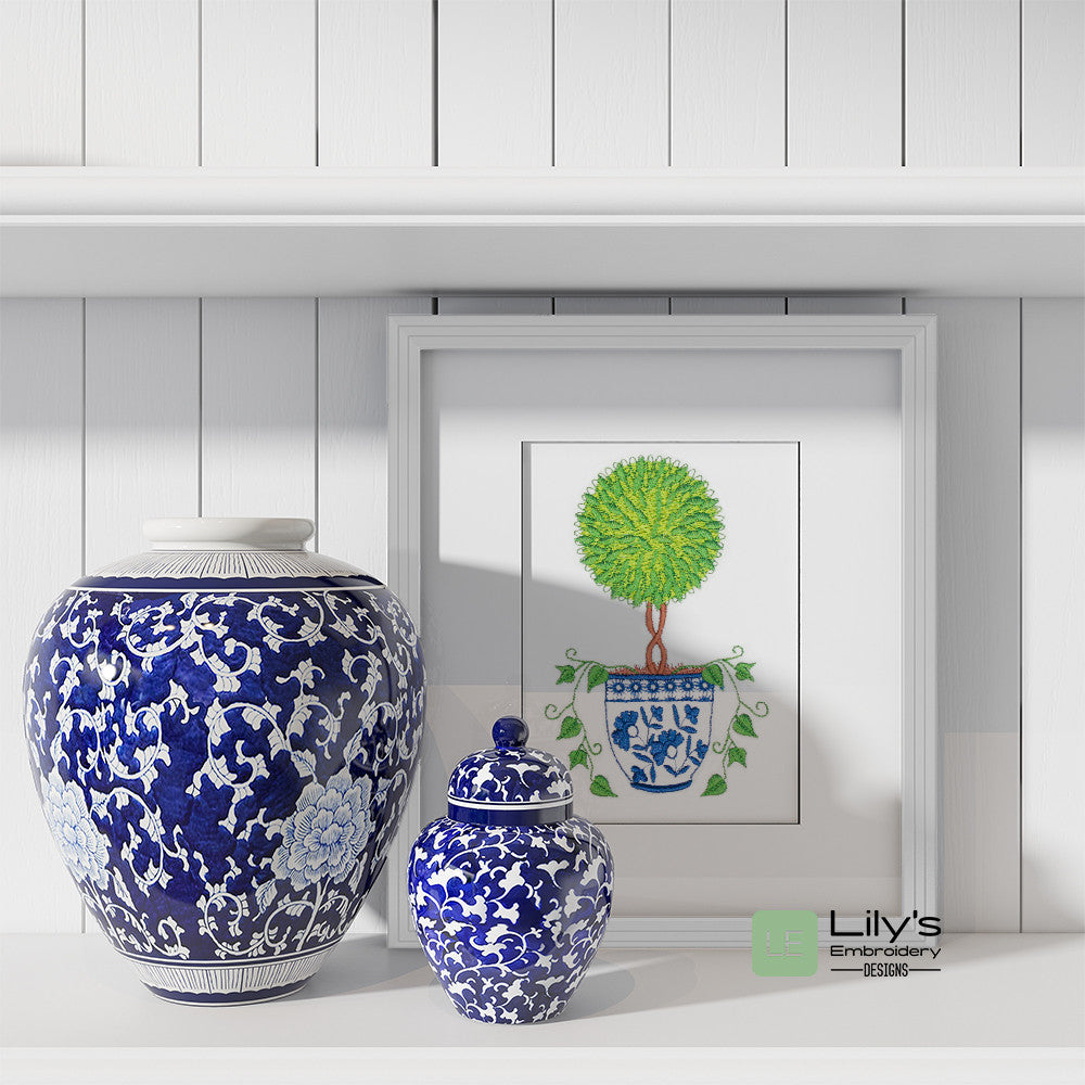 Chinoiserie Topiary Machine Embroidery Design – Lily's Embroidery Designs