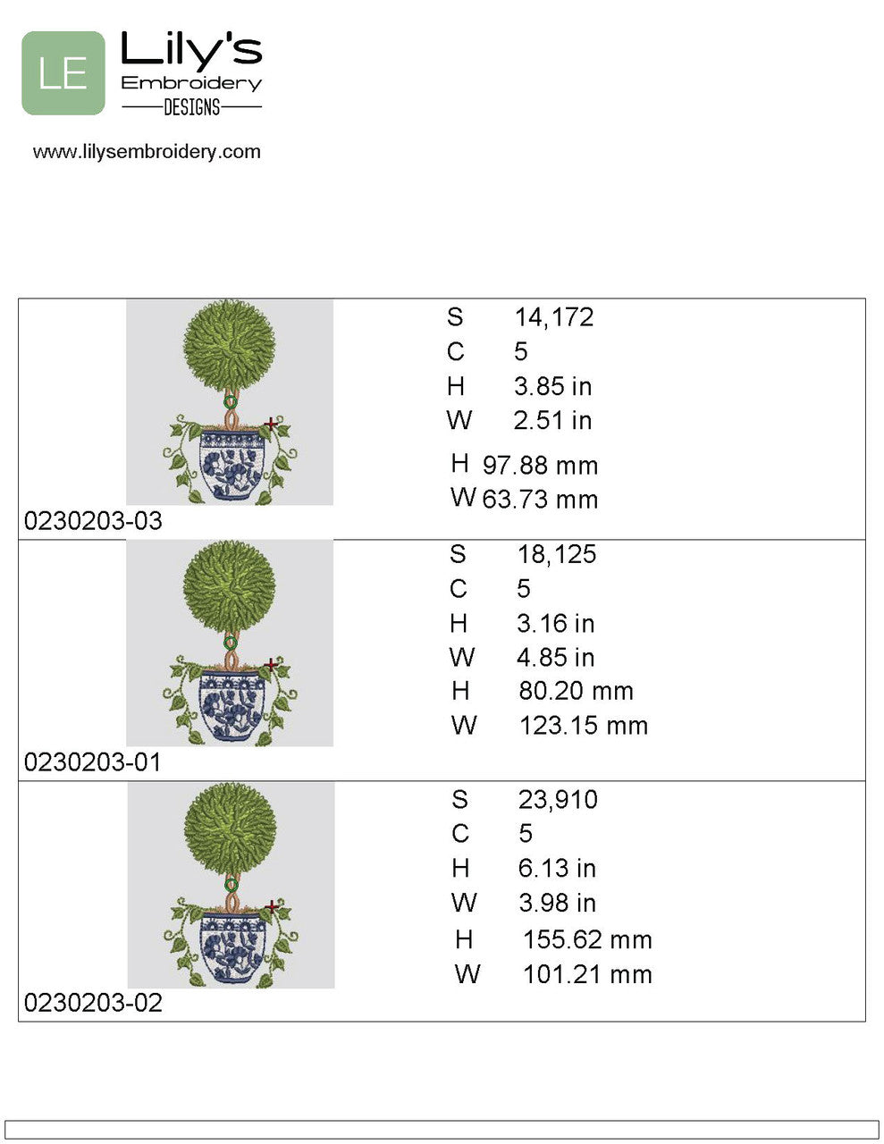 Chinoiserie Topiary Machine Embroidery Design – Lily's Embroidery Designs