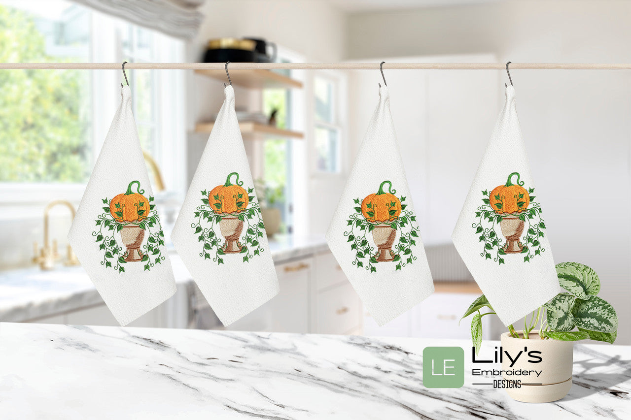 Topiary Pumpkin Machine Embroidery Designs- 3 Sizes – Lily's Embroidery ...